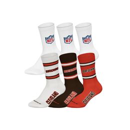 Kurzsocken NFL "Socken NFL 6Pack Crew Socks 6er Pack", Herren, Gr. 39-42, bunt (cleveland brauns, wei&szlig;), Obermaterial: 58% Baumwolle CO. 39% Polyester PES. 3% Elasthan EL., Socken