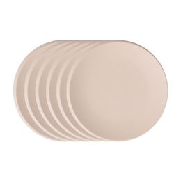 Villeroy & Boch Fr&uuml;hst&uuml;cksteller VILLEROY & BOCH "Fr&uuml;hst&uuml;cksteller NewMoon &oslash; 24 cm 6er Set beige", beige, L:24,2cm, Speiseteller