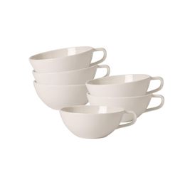 Villeroy & Boch Tasse VILLEROY & BOCH "Teeobertassen Artesano Original 120 ml 6er Set wei&szlig;", wei&szlig;, Porzellan, Trinkgef&auml;&szlig;e, Tasse