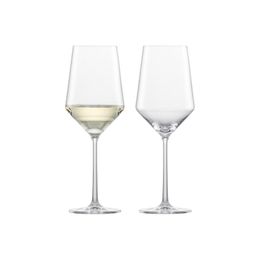 Wei&szlig;weinglas ZWIESEL GLAS "Wei&szlig;weingl&auml;ser Pure 408 ml 2er Set transparent", bunt (transparent), 2 tlg., Glas, Trinkgef&auml;&szlig;e, Wei&szlig;weinglas