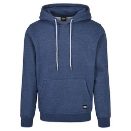 Rundhalspullover Urban Classics "Urban Classics Herren Basic Melange Hoody", Herren, Gr. M, blaulightmelange, 65% Baumwolle, 35% Polyester, unifarben, normal, ohne Ausschnitt, Pullover Rundhalspullover