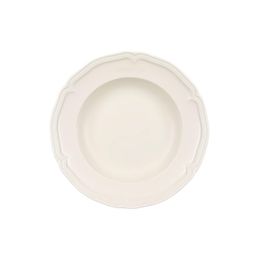 Villeroy & Boch Suppenteller VILLEROY & BOCH "Suppenteller Manoir &oslash; 22,8 cm wei&szlig;", wei&szlig;, Speiseteller