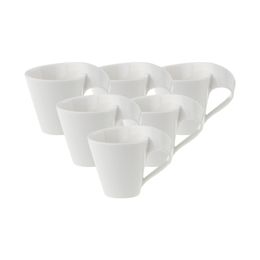 Villeroy & Boch Espressotasse VILLEROY & BOCH "Mokka-/ Espressotasse NewWave 80 ml 6er Set wei&szlig;", wei&szlig;, Porzellan, Trinkgef&auml;&szlig;e, Espressotasse