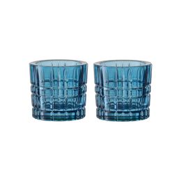 Kerzenhalter Nachtmann "Teelichthalter Square Votives &oslash; 7,1 x 6,6 cm 2er Set", blau (vintage blau), Kerzenhalter, Kerzenhalter