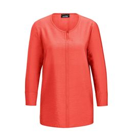 Schlupfbluse GOLDNER "Kurzgr&ouml;&szlig;e Elegante Schlupfbluse Damen aus Viskose mit Strukturmuster", Damen, Gr. 19, orange (koralle), Obermaterial: 87% Viskose CV. 13% Polyamid PA., Blusen Schlupfbluse