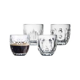 Espressoglas LA ROCH&Egrave;RE FRANCE "Espressogl&auml;ser Facetten 100 ml 4er Set transparent", bunt (transparent), 4 tlg., Glas, Trinkgef&auml;&szlig;e