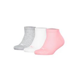 Sneakersocken Puma "Socken Plain Sneaker 3P 3er Pack", M&auml;dchen, Gr. 31-34, bunt (grau, wei&szlig;, rosa), Obermaterial: 72% Baumwolle CO. 14% Polyamid PA. 12% Polyester PES. 2% Elasthan EL., Socken Sneakersocken