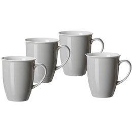 Ritzenhoff & Breker Becher RITZENHOFF & BREKER "Kaffeebecher Doppio 320 ml 4er Set", grau, Porzellan, Trinkgef&auml;&szlig;e, Becher