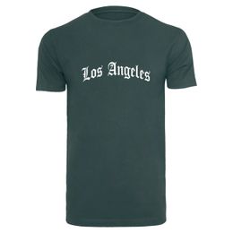 T-Shirt MisterTee "MisterTee Herren Los Angeles Wording Tee", Damen, Gr. S, bottlegr&uuml;n, 100% Baumwolle, bedruckt, normal, Rundhals, Shirts T-Shirt