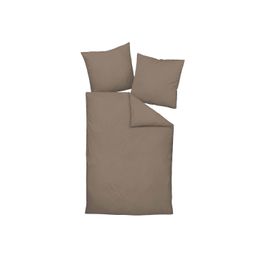 Bettbezug Janine "Bettw&auml;sche Piano 1er Pack" Gr. S, grau (taupe), B:135cm L:200cm, Buntgewebe, , Bettbez&uuml;ge