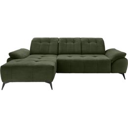 Ecksofa Home Affaire "Fiore", moosgr&uuml;n, B:280cm, 100% Polyester, Sofas, Ecksofa
