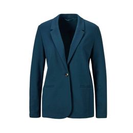 Kurzblazer GOLDNER "Longblazer", Damen, Gr. 42, gr&uuml;n (petrol), Obermaterial: 67% Viskose CV. 27% Polyamid PA. 6% Elasthan EL., Blazer Kurzblazer