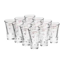 Schnapsglas Van Well "Stamper geeicht mit Rotring Dublino 2 cl + 4cl 12er Set transparent", bunt (transparent), 12 tlg., Glas, Trinkgef&auml;&szlig;e