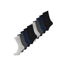 Jack & Jones Kurzsocken JACK & JONES "Socken JACBASIC BAMBOO SOCK 5P 10er Pack", Herren, Gr. 40-46, bunt (grau, blau, schwarz), Obermaterial: 54% Viskose CV. 26% Polyester PES. 18% Baumwolle CO. 2% Elasthan EL., Socken