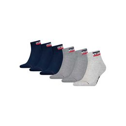 Levi's Kurzsocken LEVI'S "Socken 6er Pack", Herren, Gr. 39-42, blau (blau, grau), Obermaterial: 83% Baumwolle CO. 15% Polyamid PA. 2% Elasthan EL., Socken