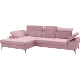 Sit & More Ecksofa SIT & MORE "Scorpio L-Form", rosa (altrosa), B:311cm H:85cm T:181cm, Sofas, Ecksofa, inklusive Sitztiefenverstellung, wahlweise mit Kopfverstellung