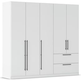 Kleiderschrank Rauch "Dreht&uuml;renschrank Schrank Garderobe W&auml;scheschrank Schlafzimmer AVOLA", wei&szlig; (alpinwei&szlig;), B:226cm H:229cm T:54cm, Holzwerkstoff, Schr&auml;nke, Kleiderschrank, mit hochwertigen Stangengriffen aus Metall in Schwarz MADE IN GERMANY