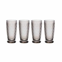 Villeroy & Boch Longdrinkglas VILLEROY & BOCH "Longdrinkgl&auml;ser Boston Coloured 400 ml 4er Set", grau (smoke), Glas, Trinkgef&auml;&szlig;e