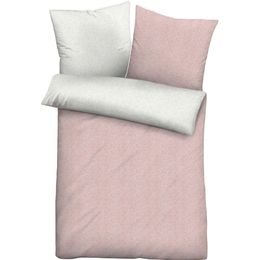 Wendebettw&auml;sche Biberna "Hermal", rosa (rose), B/L: 155cm x 200cm, 1 Stk., 1 Stk., Flanell, B/L: 80cm x 80cm, 2 Stk., Flanell, Obermaterial: 100% Baumwolle, Bettw&auml;sche, Wendebettw&auml;sche, Flanell in Melangeoptik, Winterbettw&auml;sche, Made in Germany
