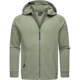 Kapuzensweatjacke Ragwear "Zenway", Herren, Gr. M (50), gr&uuml;n (helloliv), Sweatware, Obermaterial: 70% Baumwolle, 30% Polyester, Basic, gerade h&uuml;ftbedeckend, hoch geschlossener Ausschnitt, &Auml;rmel ohne &Auml;rmelschlitz Rippb&uuml;ndchen, Sweatjacken, Herren Basic Sweatjacke mit Kapuze