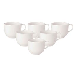 Villeroy & Boch Tasse VILLEROY & BOCH "Kaffeetassen Afina 150 ml 6er Set wei&szlig;", wei&szlig;, Porzellan, Trinkgef&auml;&szlig;e, Tasse