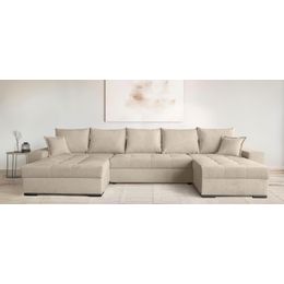 Wohnlandschaft OTTO HOME "Home System U-Form, von B: 269-352 cm w&auml;hlbar, 6 Varianten zur Auswahl", anthrazit, H:41cm T:161cm, 100%Polyester, Sofas, Wohnlandschaft, mit Bettfunktion, Bettkasten & Zierkissen, Federkern