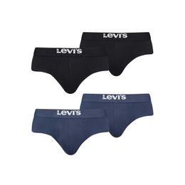 Levi's Slip LEVI'S "Slip 4er Pack", Herren, Gr. M, schwarz (schwarz, blau), Obermaterial: 95% Baumwolle CO. 5% Elasthan EL., Unterhosen Slip