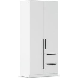 Kleiderschrank Rauch "Dreht&uuml;renschrank Schrank Garderobe W&auml;scheschrank Schlafzimmer AVOLA", wei&szlig; (alpinwei&szlig;), B:91cm H:229cm T:54cm, Holzwerkstoff, Schr&auml;nke, Kleiderschrank, mit hochwertigen Stangengriffen in Schwarz aus Metall MADE IN GERMANY