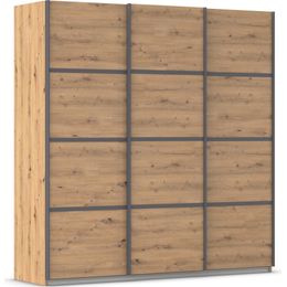 Kleiderschrank Rauch "Schwebet&uuml;renschrank OTTO&acute;s Choice Garderobe Schrank TOP ANGEBOT Avola", braun (eiche artisan, leisten graumetallic), B:203cm H:210cm T:62cm, Holzwerkstoff, Schr&auml;nke, Kleiderschrank, mit eleganten Zierleisten in Chrom, Schwarz oder Wei&szlig; MADE IN GERMANY