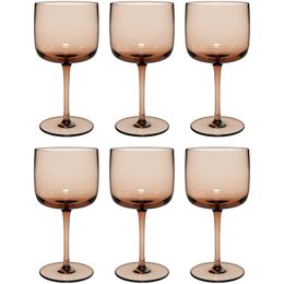 Weinglas "Weingl&auml;ser Like Glass 270 ml 6er Set", braun (clay), 6 tlg., Glas, LIKE. BY VILLEROY & BOCH, Trinkgef&auml;&szlig;e, Weinglas