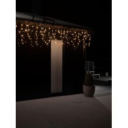 Konstsmide LED-Lichtervorhang "Weihnachtsdeko aussen", Energieeffizienz: G (A-G), transparent, Dioden 96 Stk. Flammen 96 Stk., Kabell&auml;nge 10m x Gesamtl&auml;nge 13m, Lichterketten, LED Eisregen Lichtervorhang, 96 bernsteinfarbene Dioden