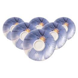 Villeroy & Boch Untertasse VILLEROY & BOCH "Mokka-/Espressountertassen Mariefleur Gris Basic &oslash; 12 cm 6er Set bunt", bunt, L:12cm, Speiseteller