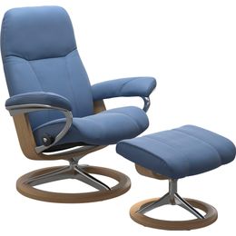stressless "Consul" Set, Relaxsessel mit Hocker, mit Hocker, mit Signature Base, Gr&ouml;&szlig;e M, Gestell Eiche