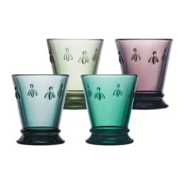 Glas LA ROCH&Egrave;RE FRANCE "Wassergl&auml;ser Biene Abeille 260 ml 4er Set bunt", bunt, 4 tlg., Glas, Trinkgef&auml;&szlig;e, GlaeserSet Wasserglas