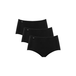 Slip Sloggi "Slip 3er Pack", Damen, Gr. 46, schwarz, Obermaterial: 96% Baumwolle CO. 4% Elasthan EL., Unterhosen Slip