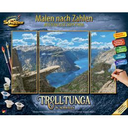 Malen nach Zahlen Schipper "Meisterklasse Triptychon, Trolltunga in Norwegen", bunt, Malvorlagen, KinderB:20cm H:50cm, Made in Germany, B:20cm H:50cm