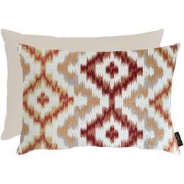 Dekokissen Apelt "Milan in Ikat-Design", natur, orange, rot, ornament, B:35cm H:10cm L:45cm, Mischgewebe, Dekokissen_Sitzkissen_Kissenh&uuml;llen, inclusive Soft-Kissenf&uuml;llung 100% PES