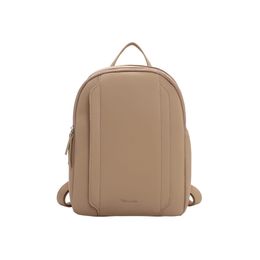 Rucksack Tamaris "Rucksack TAS Kimi", Damen, Gr. B/H/T: 26cm x 31cm x 13cm, grau (taupe 900), Obermaterial: 60% Polyurethan PU. 40% Polyester PES., Rucks&auml;cke Rucksack