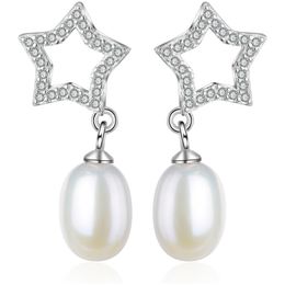 Perlenohrringe AILORIA "Ohrringe MIZUKI", silber, Ohrringe, Damen, Silber 925 (Sterlingsilber)