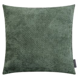Dekokissen MAGMA HEIMTEX "ARLO Kissen 45x45", dunkelgr&uuml;n, unifarben, B:45cm H:8cm L:45cm, Chenille, Faserb&auml;llchen (Polyester), Polyester, Dekokissen_Sitzkissen_Kissenh&uuml;llen, Luxuri&ouml;ses Zierkissen mit samtiger Struktur in zeitlosem Design