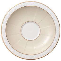 Villeroy & Boch Untertasse VILLEROY & BOCH "Fr&uuml;hst&uuml;cksuntertasse Ivoire &oslash; 18,5 cm wei&szlig;-gold", bunt (wei&szlig;, gold), L:18,5cm, Speiseteller
