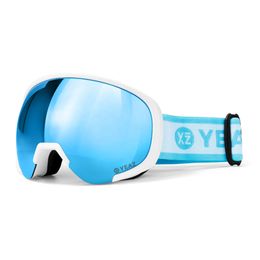 Skibrille YEAZ "Ski- und Snowboard-Brille hellblau/matt wei&szlig; BLACK RUN", blau, Sportbrillen