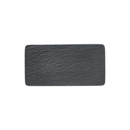 Villeroy & Boch Servierplatte VILLEROY & BOCH "Servierplatte Manufacture Rock 35 cm schwarz", schwarz, Porzellan, Servierplatten, Servierplatte