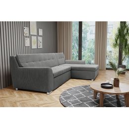 Ecksofa DOMO collection "Treviso viele Bez&uuml;ge, auch in Cord, L-Form, B/T/H: 267/80/83 cm", grau, B:267cm H:83cm T:178cm, 100% Polyester, Sofas, Ecksofa, wahlw. mit Bettfunktion, inkl. Zierkissen, Unser Dauertiefpreis, Topseller