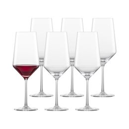 Rotweinglas ZWIESEL GLAS "Bordeaux Rotweingl&auml;ser Pure 680 ml 6er Set transparent", bunt (transparent), 6 tlg., Glas, Trinkgef&auml;&szlig;e, Rotweinglas