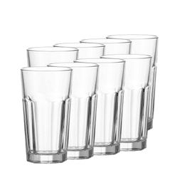 Longdrinkglas Leonardo "Longdrinkgl&auml;ser Rock 540 ml 8er Set transparent", bunt (transparent), Glas, Trinkgef&auml;&szlig;e