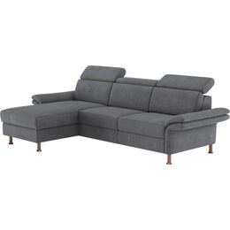 Ecksofa Home Affaire "Calypso L-Form", grau (anthrazit), B:260cm H:85cm T:172cm, 100% Polyester, Sofas, Ecksofa, mit motorischen Funktionen im Sofa und Recamiere