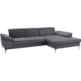 Sit & More Ecksofa SIT & MORE "Scorpio L-Form", grau (dunkelgrau), B:311cm H:85cm T:181cm, Sofas, Ecksofa, inklusive Sitztiefenverstellung, wahlweise mit Kopfverstellung