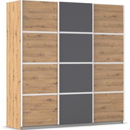 Kleiderschrank Rauch "Schwebet&uuml;renschrank OTTO&acute;s Choice Garderobe Schrank TOP ANGEBOT Avola", grau (eiche artisan, graumetallic, leisten wei&szlig;), B:203cm H:210cm T:62cm, Holzwerkstoff, Schr&auml;nke, Kleiderschrank, mit eleganten Zierleisten in Chrom, Schwarz oder Wei&szlig; MADE IN GERMANY