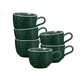 Tasse Seltmann Weiden "Kaffeetassen Terra 260 ml 6er Set", gr&uuml;n (moosgr&uuml;n), 6 tlg., Porzellan, Trinkgef&auml;&szlig;e, Tasse